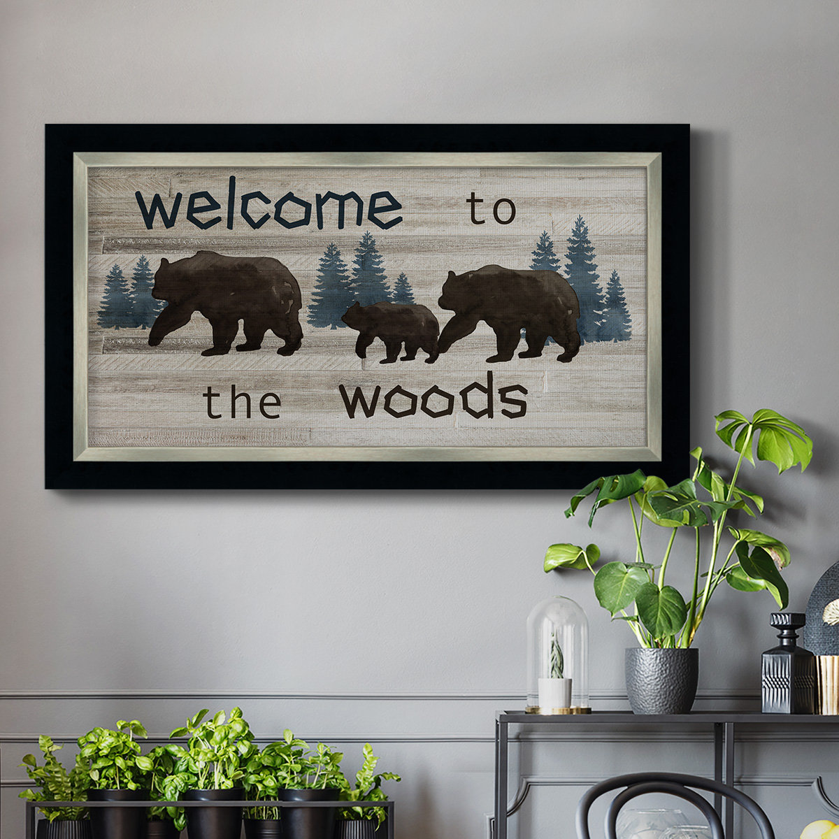 Millwood Pines Bears Welcome - Single Picture Frame Print on Canvas | Wayfair